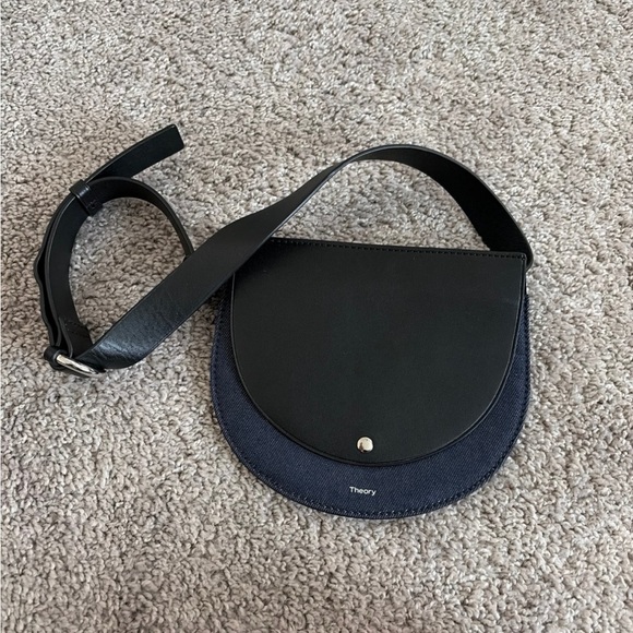 Theory | Bags | Theory Black And Navy Saddle Fanny Belt Bag | Poshmark